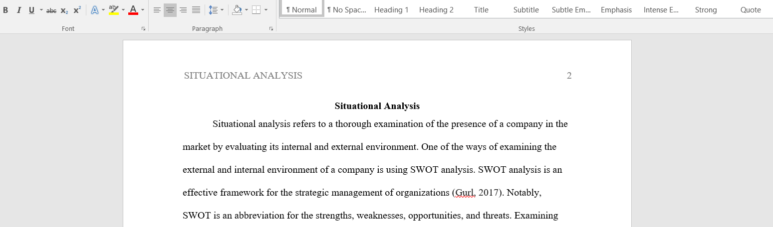 Discus the elements of Situational Analysis ( SWOT Approach) - Essay ...