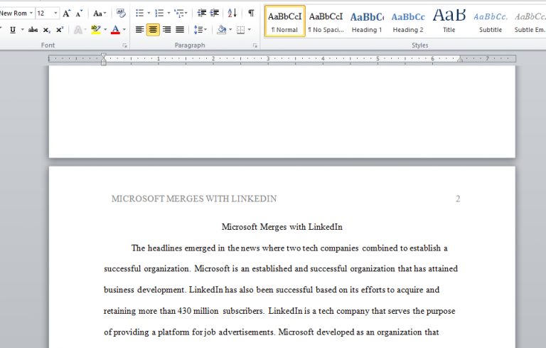 Discuss the merger between Microsoft and LinkedIn - Essay Counter