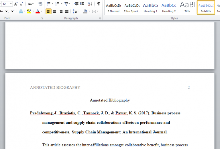 Read two articles and complete an annotated bibliography for each ...