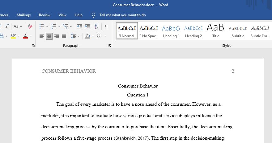 Consumer Behavior Discussion Prompt Essay Counter